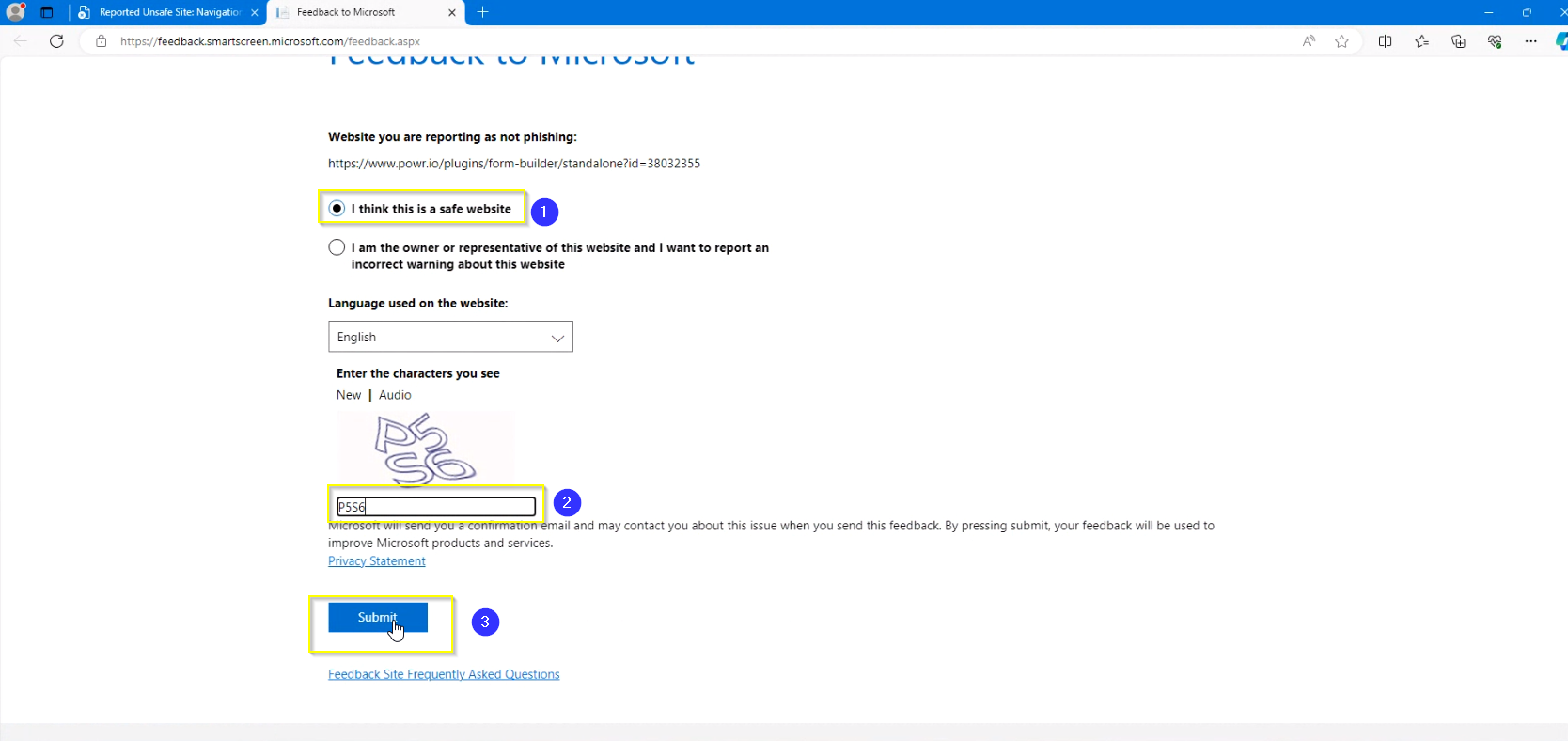Issue with Microsoft Edge (red screen) – POWR